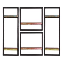 Pharao24.de Shabby Regal Set aus Recyclingholz Metall (vierteilig)