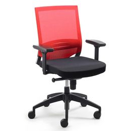 Pharao24.de B&uuml;rostuhl in Rot-Schwarz Armlehnen