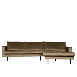 Pharao24.de Sofaecke in Taupe Samt 300 cm breit