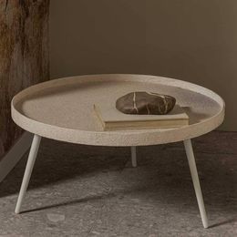 Pharao24.de Couchtisch Sofatisch in Beige und runder Form