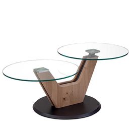 Pharao24.de H&ouml;henverstellbarer Couchtisch mit zwei Glasplatten Made in Germany