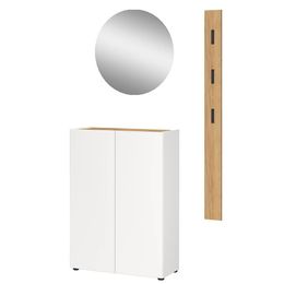 Pharao24.de Garderobenset Flurm&ouml;bel Set in Wei&szlig; 33 cm tief (dreiteilig)