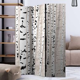 Pharao24.de Umkleidewand im Skandi Design Birkenwald Motiv
