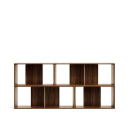 Pharao24.de Regal Module Nussbaum furniert modernes Design (vierteilig)