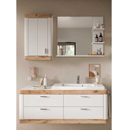 Pharao24.de Badm&ouml;bel mit Waschbecken in modernem Design 133 cm breit (dreiteilig)