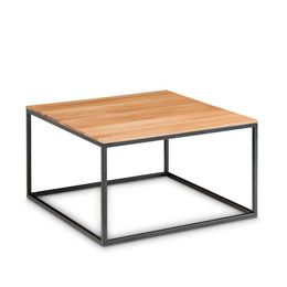 Pharao24.de Echtholztisch aus Asteiche Massivholz und Metall 70 cm breit