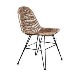 Pharao24.de Rattanstuhl f&uuml;r Esszimmer Metall