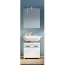Pharao24.de Waschplatz Set in Wei&szlig; Hochglanz 60 cm breit (zweiteilig)