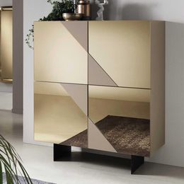Pharao24.de Highboard mit Spiegelglas in modernem Design 120x140x50 cm
