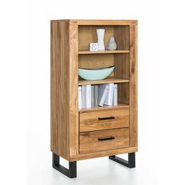 Pharao24.de Buecherregal aus Wildeiche teilmassiv 140 cm hoch