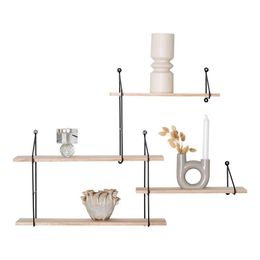 Pharao24.de H&auml;ngeregal im Skandi Design Paulownia Massivholz & Metall