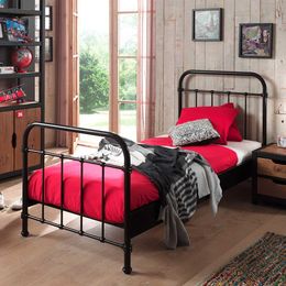 Pharao24.de Metallbett in Schwarz 90x200
