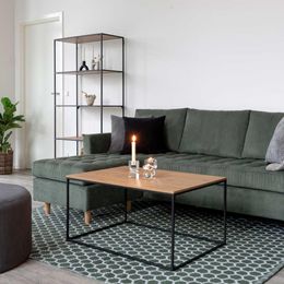 Pharao24.de Sofa Tisch in Schwarz und Eichefarben rechteckig