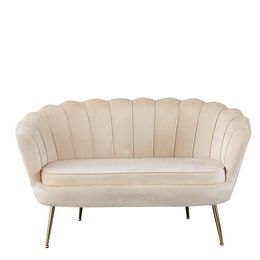 Pharao24.de Design Sofa in Beige Samt Retro Style