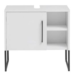 Pharao24.de Waschschrank in Wei&szlig; und Anthrazit 60 cm hoch