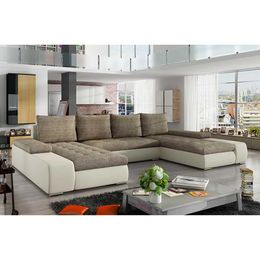 Pharao24.de Wohnlandschaft Couchlandschaft mit Schlaffunktion und Armlehnen