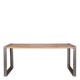 Pharao24.de Esszimmer Tisch aus Mangobaum Massivholz und Metall handgearbeitet