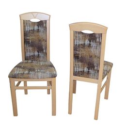 Pharao24.de Stuhl Set aus Massivholz Buchefarben Bunt Webstoff (2er Set)
