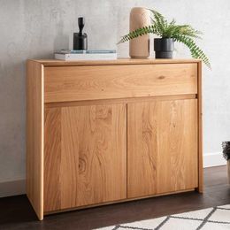 Pharao24.de Kommode Massivholz in Wildeichefarben mit Soft Close Schublade