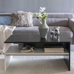 Pharao24.de Couchtisch in Schwarz und Wei&szlig; 90 cm breit
