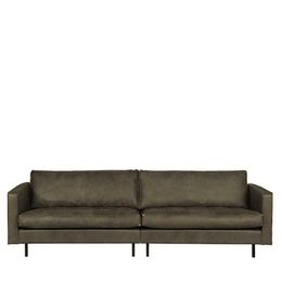Pharao24.de Sitzsofa in Olivgr&uuml;n Recyclingleder Retro Design