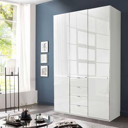 Pharao24.de Wei&szlig;er Kleiderschrank Schlafzimmerschrank mit Dreht&uuml;ren 149 cm breit
