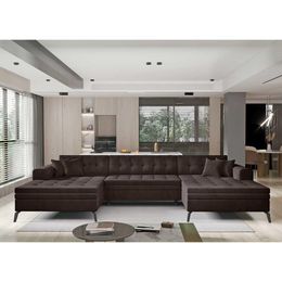 Pharao24.de Ecksofa Big Sofa mit Schlaffunktion in Dunkelbraun