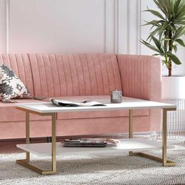 Pharao24.de Designercouchtisch mit rechteckiger Tischplatte modernem Design