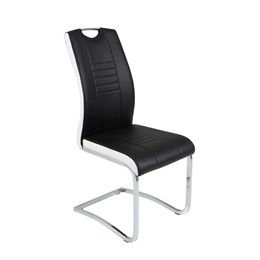 Pharao24.de K&uuml;chenstuhl Set in Schwarz Wei&szlig; Kunstleder (Set)