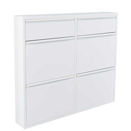 Pharao24.de Schuh Schrank aus Metall f&uuml;r die Wandmontage 98 cm breit