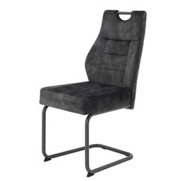 Pharao24.de Moderne Schwingst&uuml;hle aus Samtvelours in Anthrazit 99 cm hoch (Set)