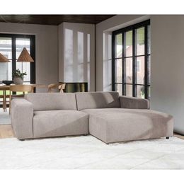 Pharao24.de Wohnzimmer Couch L Form in Beige Stoff 234 cm breit - 161 cm tief