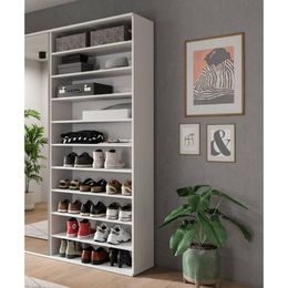 Pharao24.de Schuhregal Regal in Wei&szlig; 191 cm hoch