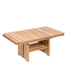 Pharao24.de H&ouml;henverstellbarer Couchtisch mit Kernbuche furniert Gasdruck h&ouml;henverstellbar aus Spanplatte in Kernbuchefarben 110x56x70 cm Pharao24