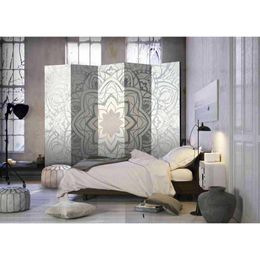 Pharao24.de Trennwand Paravent mit Mandala Muster Grau