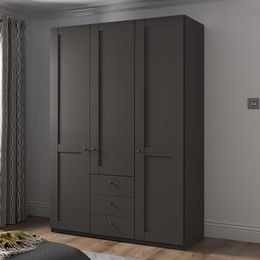 Pharao24.de Kleiderschrank dreit&uuml;rig Landhaus in Dunkelgrau Made in Germany