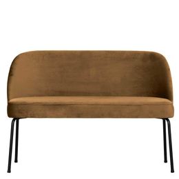 Pharao24.de Esstisch Sofa Samt in Honigfarben und Schwarz 120 cm breit