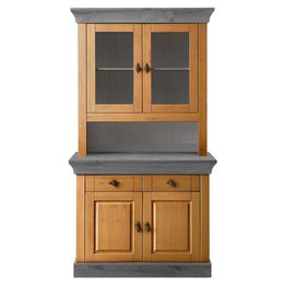 Pharao24.de Buffet Vitrine aus Kiefer teilmassiv Landhausstil