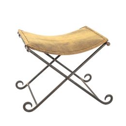 Pharao24.de Leder Hocker im Vintage Style zusammenklappbar