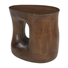 Pharao24.de Beistelltisch Designtisch in Dunkelbraun und organischer Form