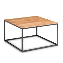Pharao24.de Couch Beistelltisch aus Asteiche Massivholz und Metall 65 cm breit