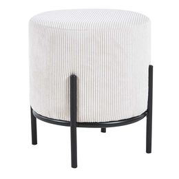 Pharao24.de Polsterhocker Cord Beige in modernem Design 38 cm Sitzh&ouml;he