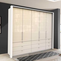 Pharao24.de Breiter Kleiderschrank 3 t&uuml;rig Cremefarben
