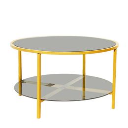 Pharao24.de Runder Wohnzimmer Glastisch in modernem Design 75 cm breit
