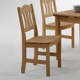 Pharao24.de Massivholzstuhl aus Kiefer Landhaus Design (2er Set) Pharao24