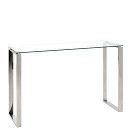 Pharao24.de Wohnzimmertisch aus Edelstahl und Sicherheitsglas 120 cm breit