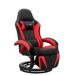 Pharao24.de Moderner Gamingstuhl in Schwarz und Rot Liegefunktion