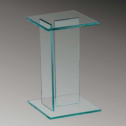 Pharao24.de Klarglas Blumens&auml;ule mit Wangen Gestell 25x25 cm - drei H&ouml;hen