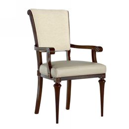 Pharao24.de Polsterstuhl Esszimmer mit Armlehnen in Beige Dunkelbraun