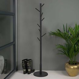 Pharao24.de Holz Garderobenst&auml;nder in Schwarz Skandi Design